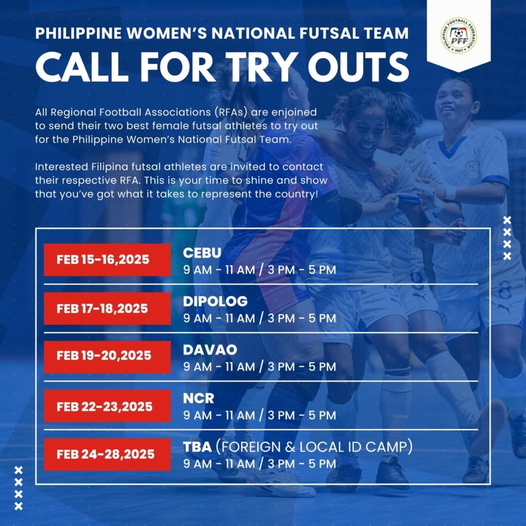 PFF Calls on RFA’s to Send Their Best Female Futsal talents to Try Out ...